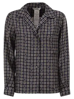 Max Mara Printed Silk Shirt - Blue