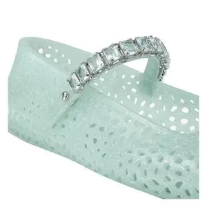 JIMMY CHOO Crystal Embellished Jelly Flats - Green