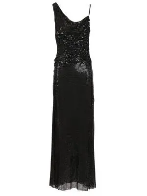SELF-PORTRAIT Draped Dress - Black