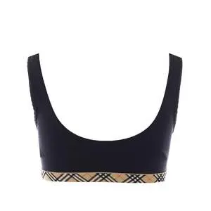 Burberry Bra Swimwear With Check Trim - Black