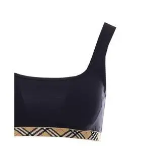 Burberry Bra Swimwear With Check Trim - Black