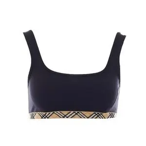 Burberry Check Trim Swimwear Bra - Black