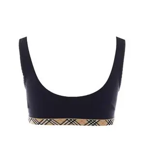 Burberry Check Trim Swimwear Bra - Black