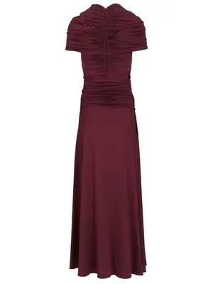 SELF-PORTRAIT Jersey Shirred Midi Dress - Multicolor