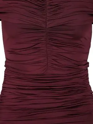 SELF-PORTRAIT Jersey Shirred Midi Dress - Multicolor
