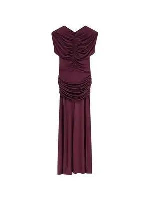 SELF-PORTRAIT Jersey Shirred Midi Dress - Multicolor