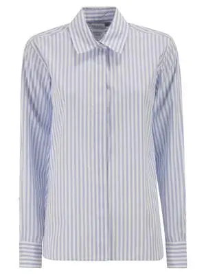 Max Mara Striped Poplin Shirt - Blue