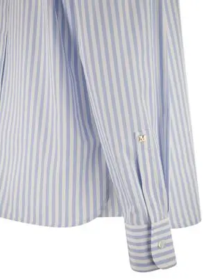 Max Mara Striped Poplin Shirt - Blue