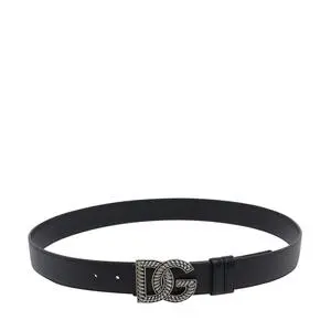 Dolce & Gabbana Crossed Dg Logo Belt - Black