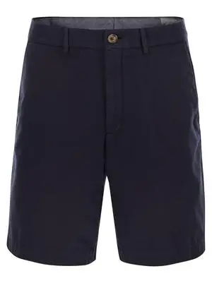 Brunello Cucinelli Cotton Gabardine Bermuda Shorts - Blue