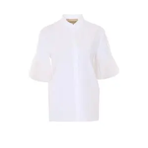 Valentino Garavani Embroidered Puffed Sleeve Shirt - White