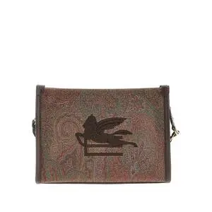 Etro Paisley Pouch With Pegaso Patch - Brown