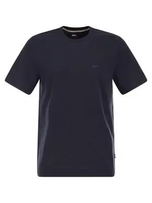 BOSS Cotton Jersey T-shirt With Logo - Blue