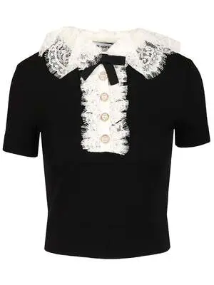 SELF-PORTRAIT Knitted Top - Black