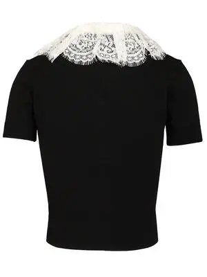 SELF-PORTRAIT Knitted Top - Black