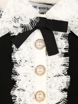 SELF-PORTRAIT Knitted Top - Black