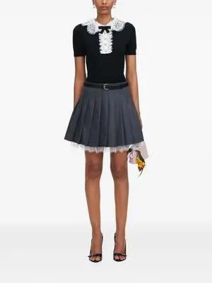 SELF-PORTRAIT Knitted Top - Black