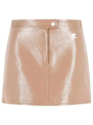 COURREGES Reeditionbronzer' Vinyl Miniskirt - Cream