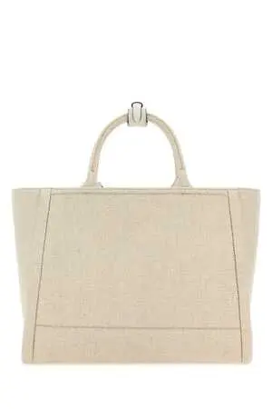 Prada Sand Canvas Shopping Bag