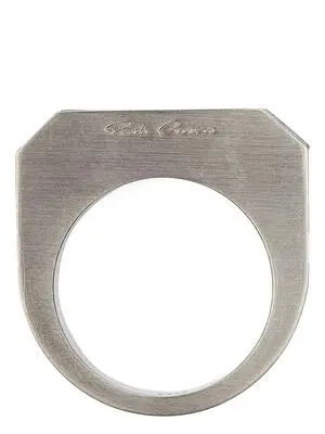 Rick Owens Bevelled Brass Ring - Silver