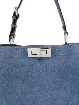 Fendi Calf Leather Peekaboo Soft Bag - Blue