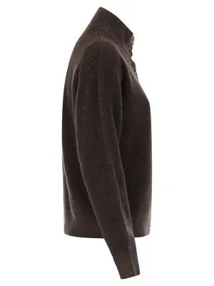 Peserico Wool, Silk, And Cashmere Button-up Cardigan - Brown