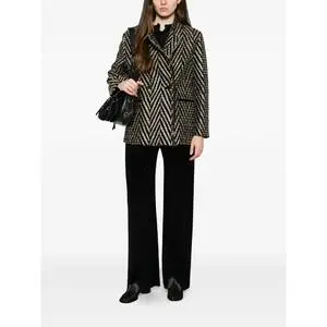 FORTE_FORTE Double-breasted Chevron Peacoat