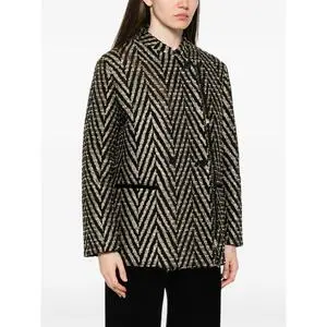 FORTE_FORTE Double-breasted Chevron Peacoat