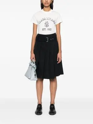 Prada Logo Print Jersey T-shirt - White