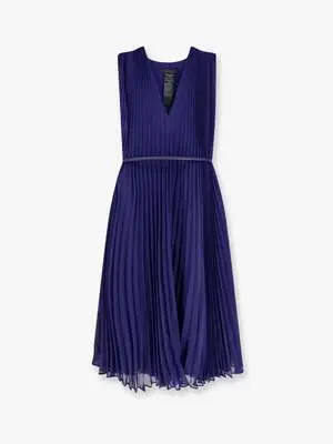 Max Mara Mxecapsula Long Dress With Belt - Multicolor