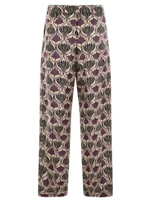 Max Mara Timec Printed Silk Fluid Trousers
