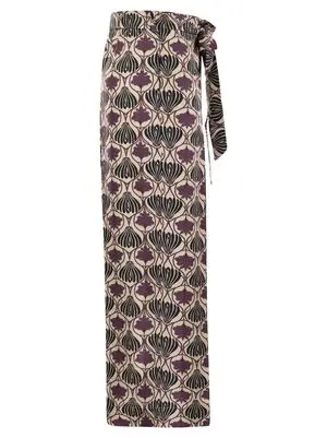 Max Mara Timec Printed Silk Fluid Trousers