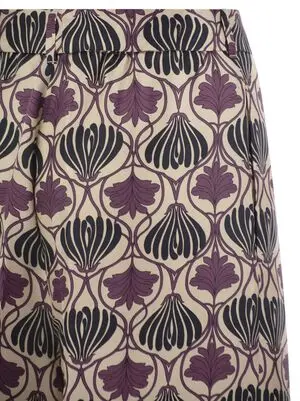Max Mara Timec Printed Silk Fluid Trousers
