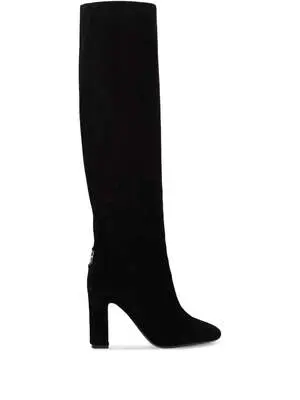Dolce & Gabbana Chain-link Boots With Block Heel - Black