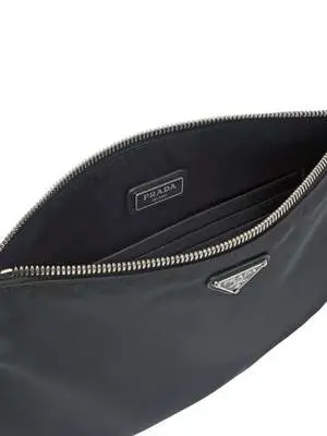 Prada Re-nylon And Saffiano Leather Pouch - Black