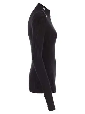 Sportmax Renania Fitted Jumper With Buttons - Black