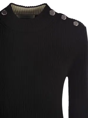 Sportmax Renania Fitted Jumper With Buttons - Black