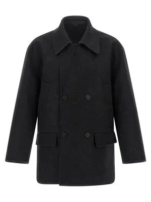 Fendi Felt Wool Coat - Gray