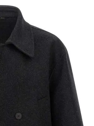 Fendi Felt Wool Coat - Gray