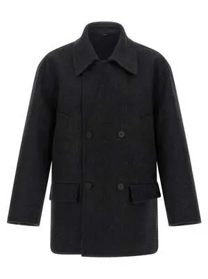 Fendi Felt Wool Coat - Gray