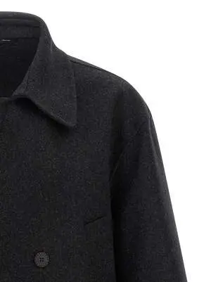 Fendi Felt Wool Coat - Gray