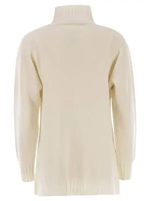 Max Mara Aceti Oversized Cashmere Turtleneck - White