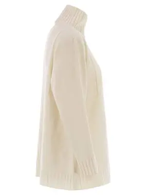 Max Mara Aceti Oversized Cashmere Turtleneck - White