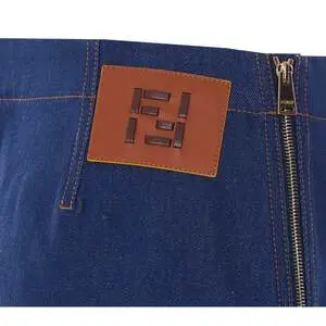 Fendi Ff Motif Denim Skirt