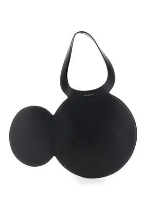 Coperni Mickey' Black Handbag With Cut-out Handle And Logo Lettering On The Front In Leather - Multicolor