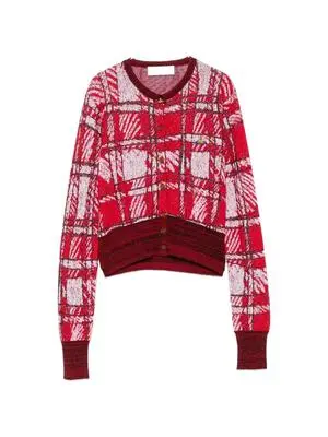 VIVIENNE WESTWOOD Scribble Check Wool-blend Cardigan