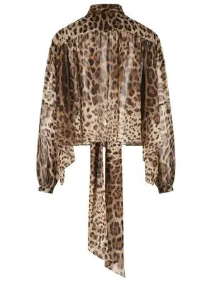 Dolce & Gabbana Leopard Print Silk Shirt