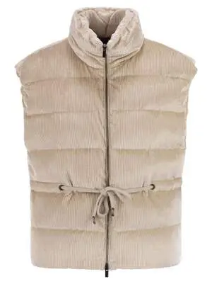 Peserico Down And Viscose Velvet Waistcoat - Multicolor