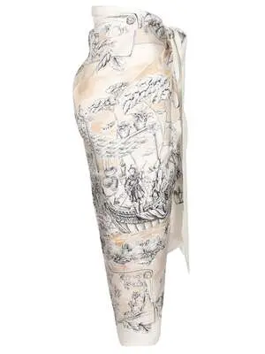 FERRAGAMO Pareo With Travel Print