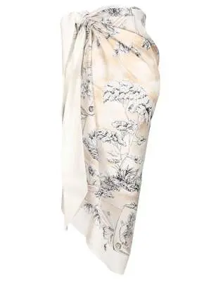 FERRAGAMO Pareo With Travel Print